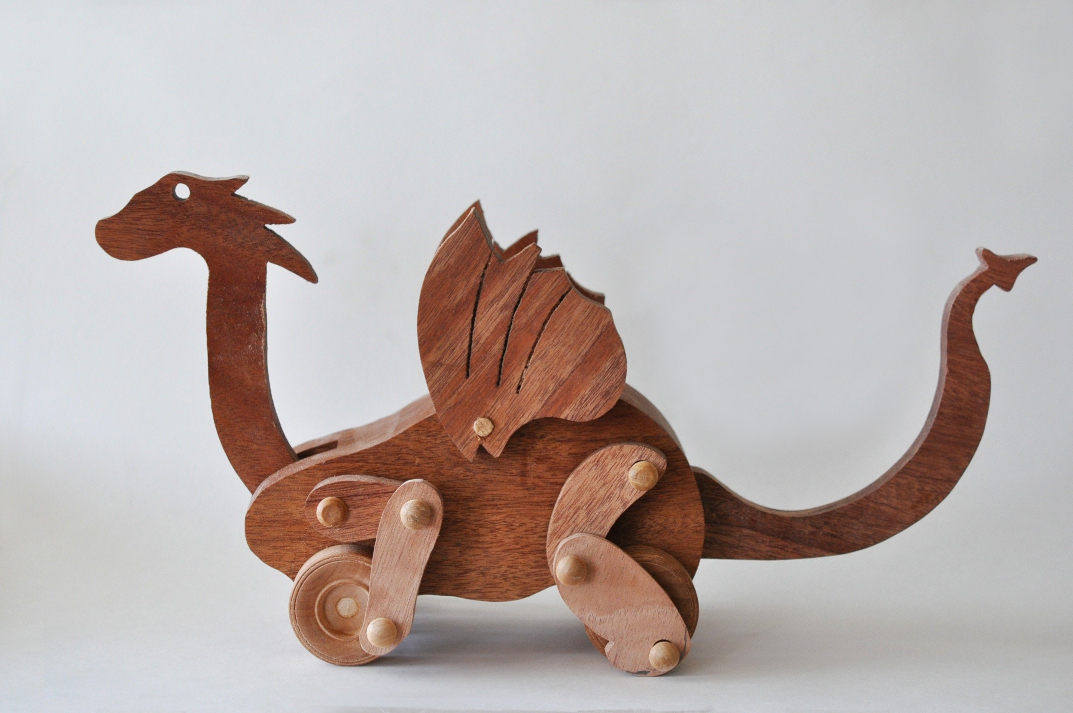 Puff the Magic Dragon Toy, Wood Kids Toy Dragon, Handmade Wood Toys ...