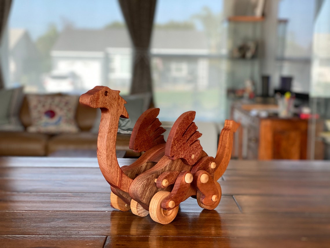 Puff the Magic Dragon Toy Wood Kids Toy Dragon Handmade Wood - Etsy