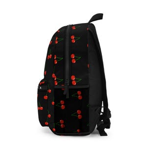 Black Cherry Backpack, Full-sized Backpack W/water Bottle Pocket - Etsy