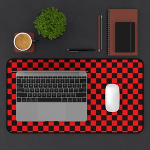 Red Checker Desk Mat, Mousepad - Etsy