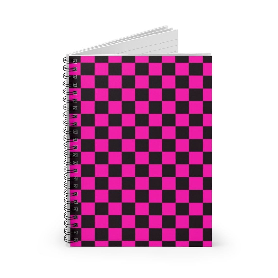 Pink Checker Lined Notebook (6x8 Inches) - Etsy