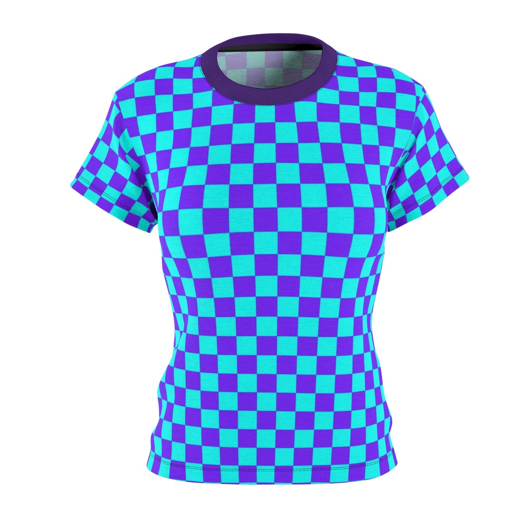 Neon Checkerboard Tee women's Sizes - Etsy