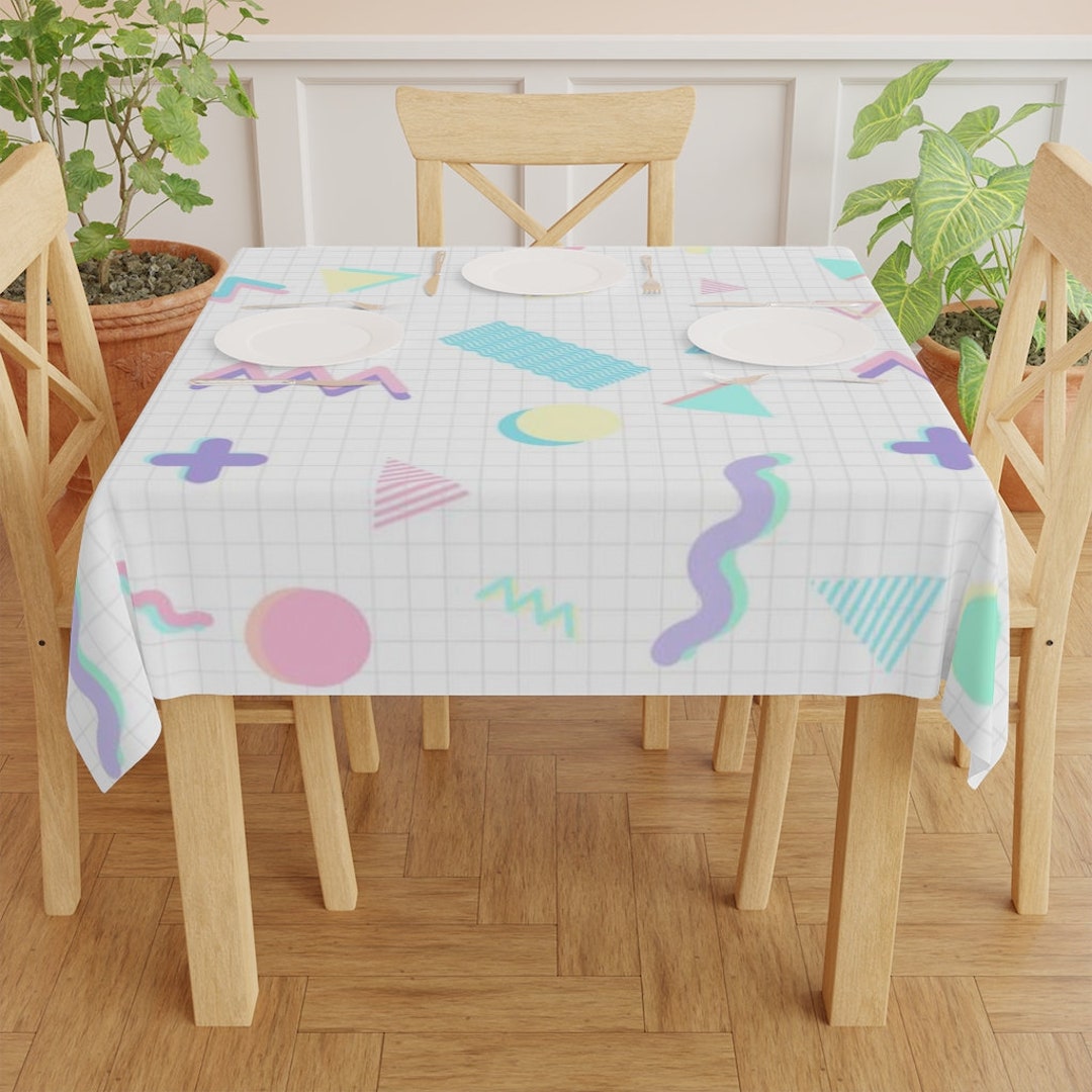Retro Shapes Square Table Cloth - Etsy