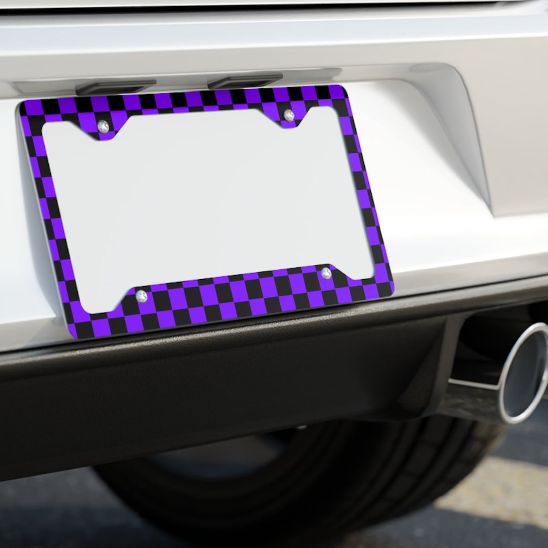 Purple Checker License Plate Frame - Etsy