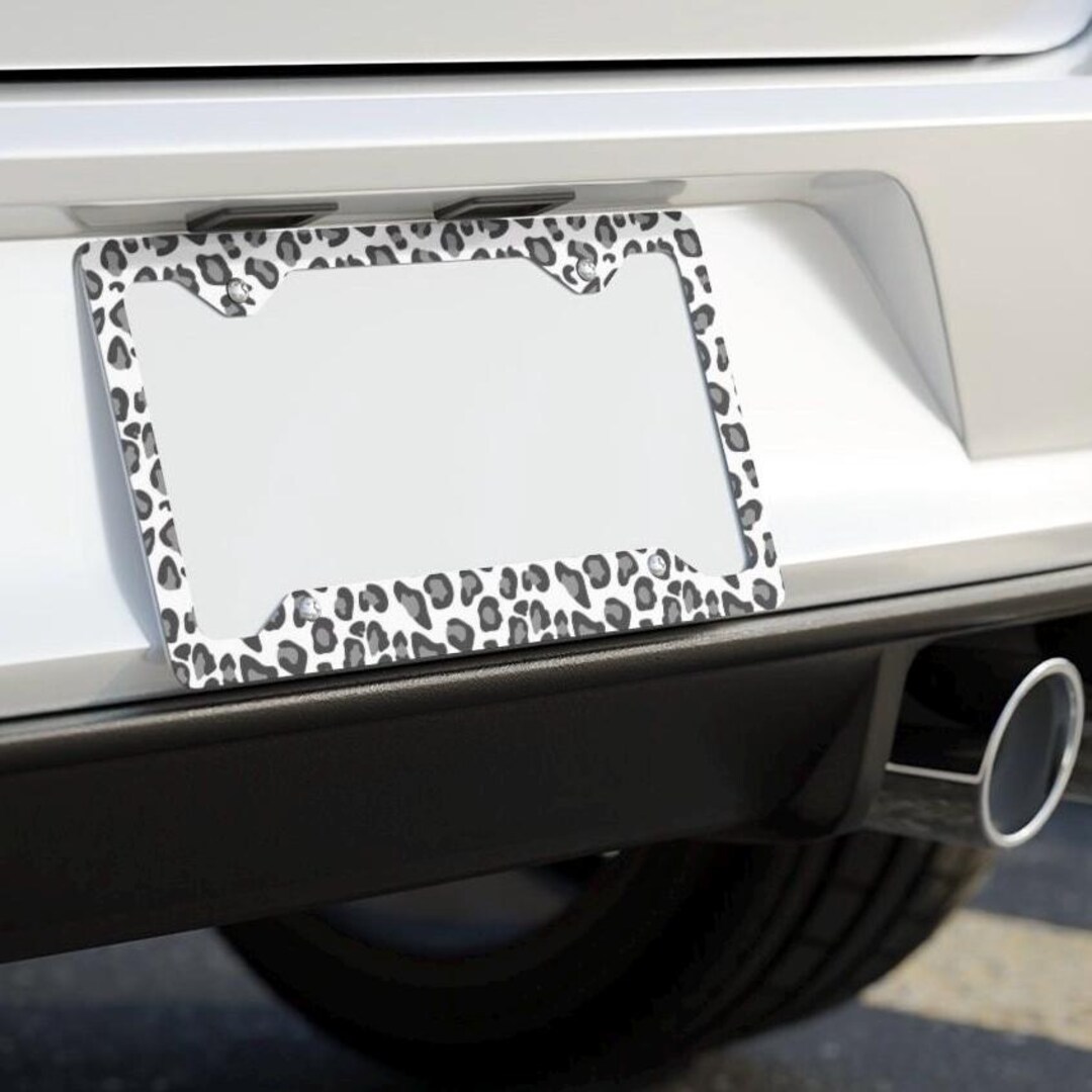 Snow Leopard Metal License Plate Frame - Etsy
