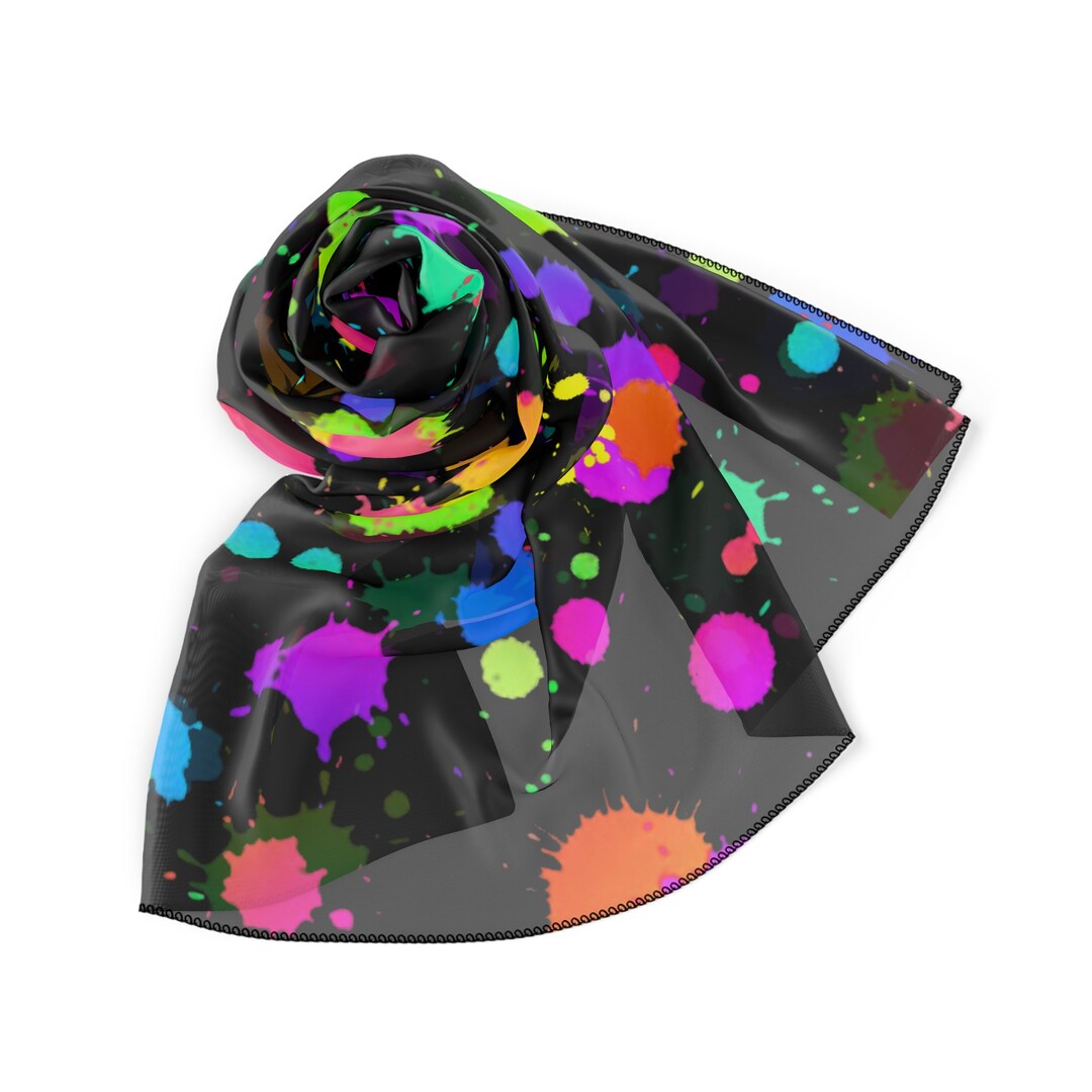 Neon Paint Splatter Scarf (lightweight & Airy) - Etsy