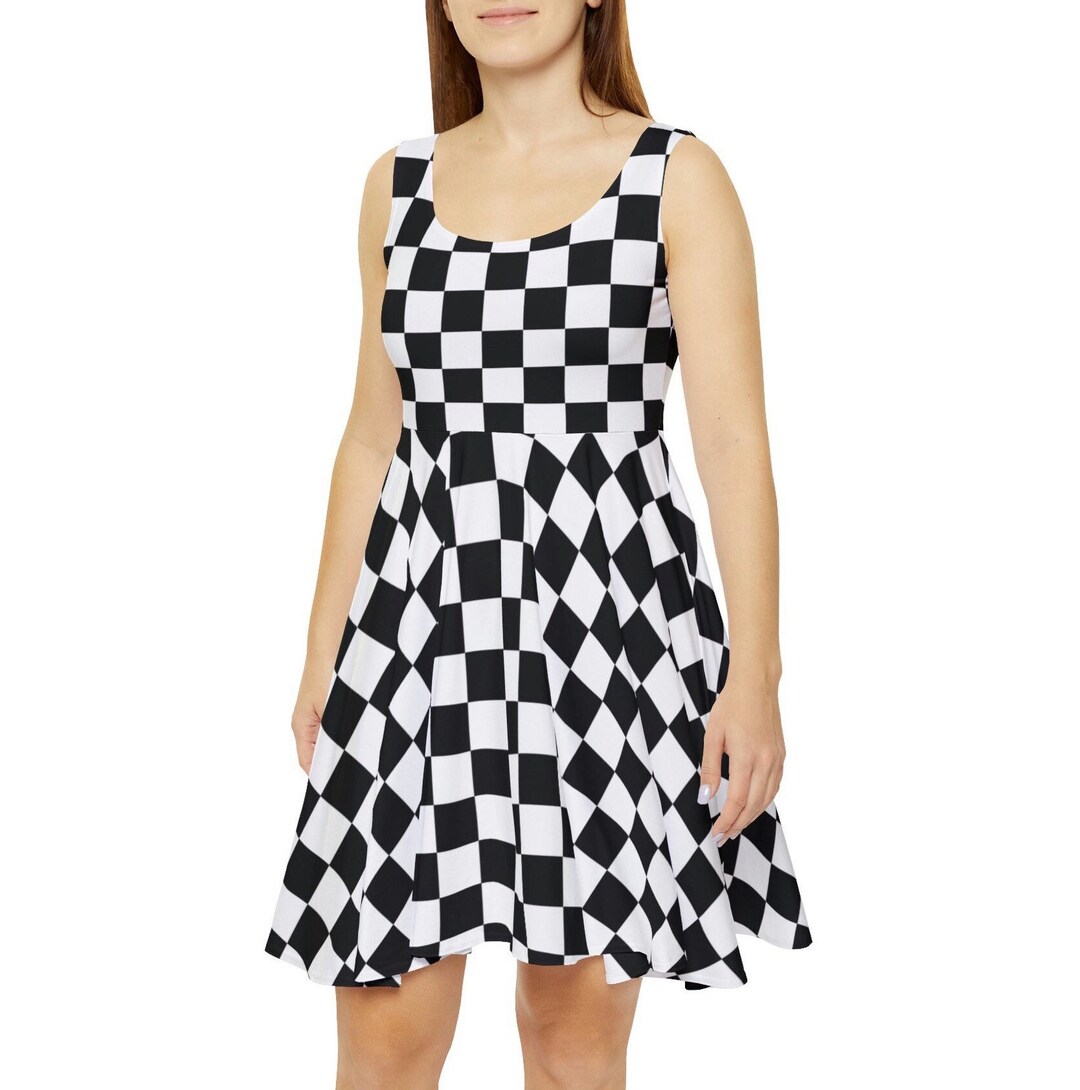 Checkerboard Skater Dress - Etsy