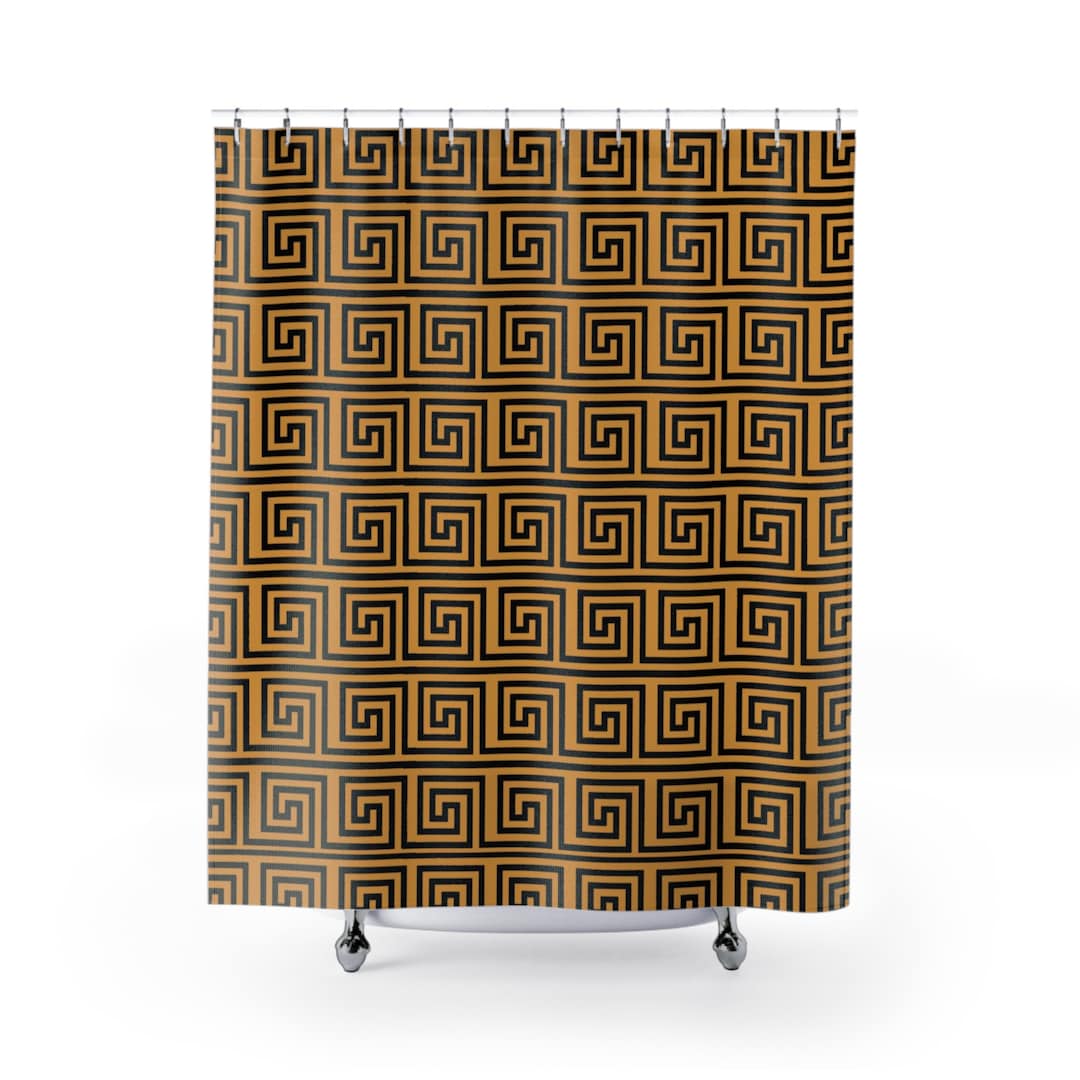 Greek Key Shower Curtain, Art Deco Bathroom Decor - Etsy