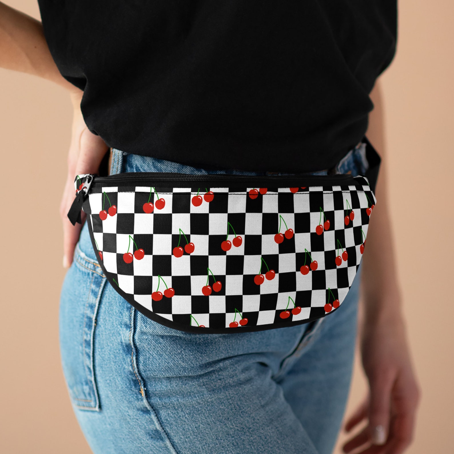 Checkerboard & Cherries Fanny Pack, Belt Bag - Etsy