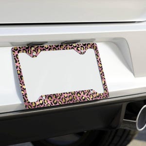 Pink Leopard License Plate Frame - Etsy
