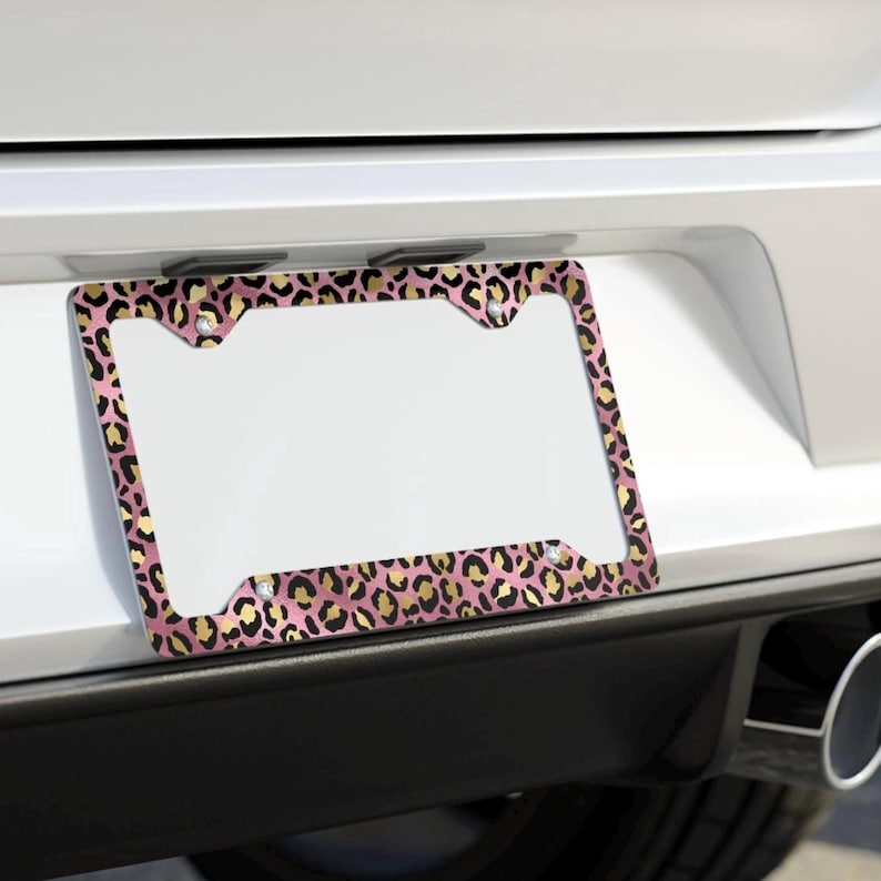 Pink Leopard License Plate Frame - Etsy