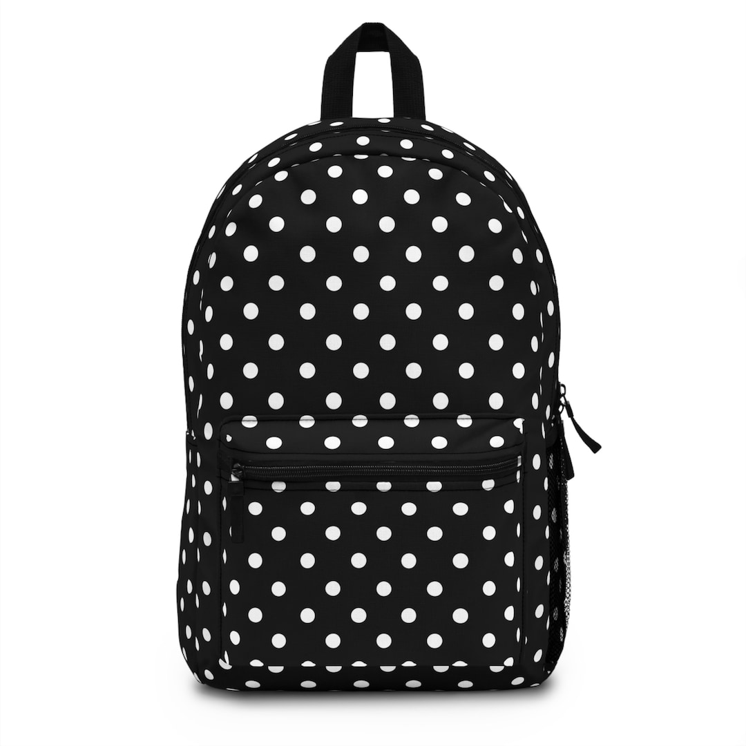 Polka Dot Backpack, Full-sized Backpack W/water Bottle Pocket - Etsy
