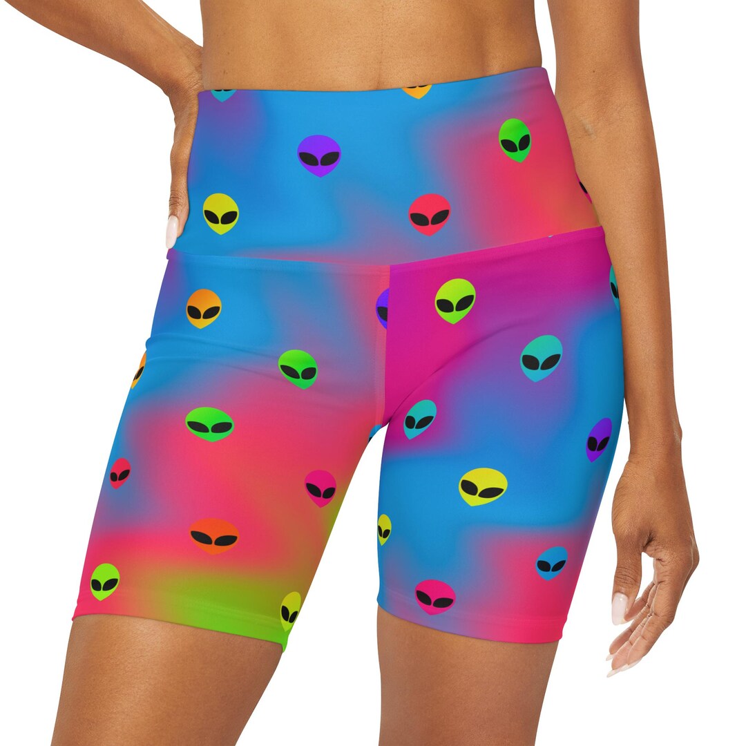 Neon Alien Bike Shorts - Etsy