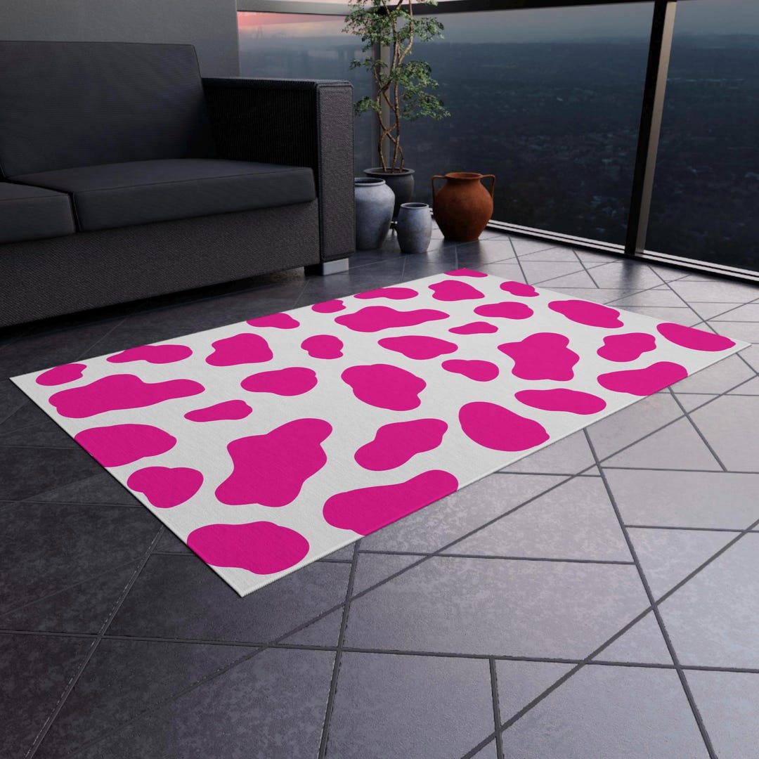 Pink Cow Print Rug 6x4 Feet - Etsy