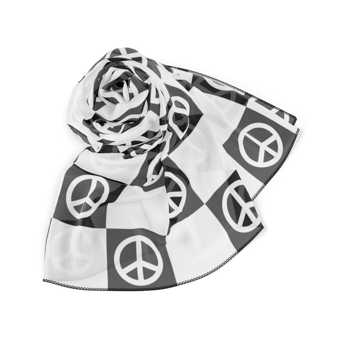 Peace Sign Checker Scarf (lightweight & Airy) - Etsy