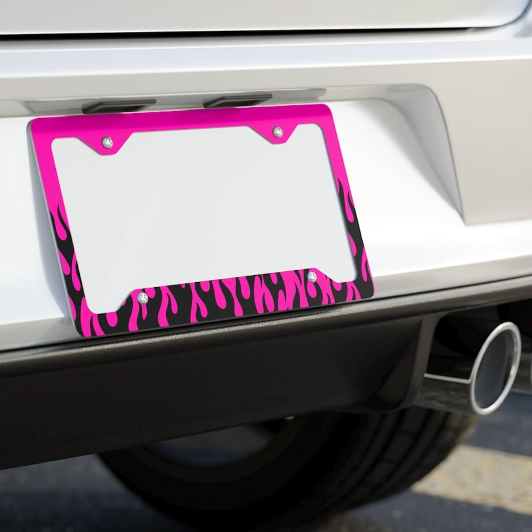 Magenta Flame License Plate Frame - Etsy