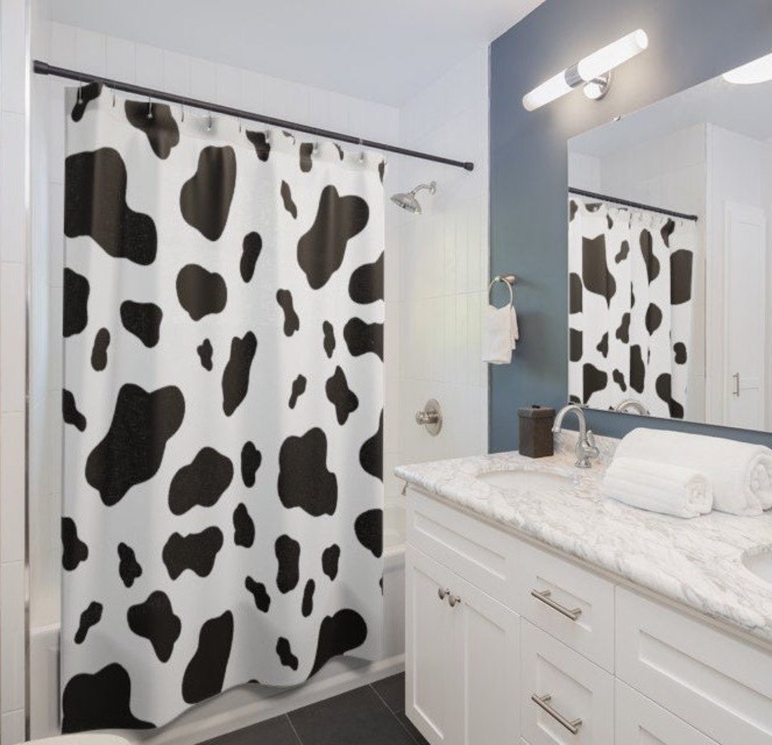 Cow Print Shower Curtain - Etsy