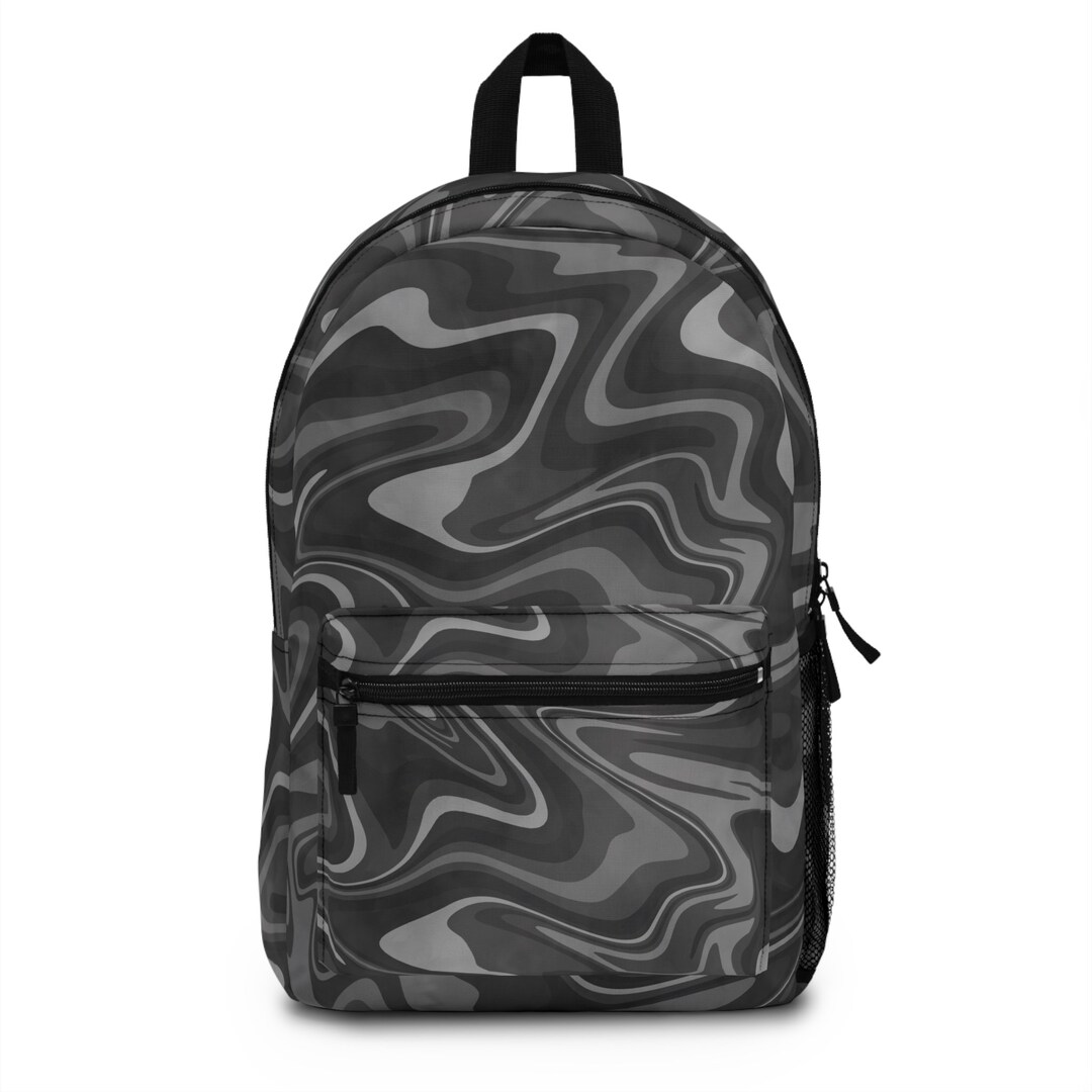 Gray Smoke Backpack W/water Bottle Pocket - Etsy