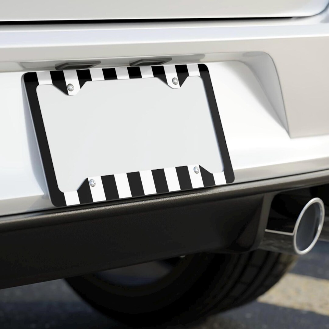 Black and White Stripe License Plate Frame - Etsy