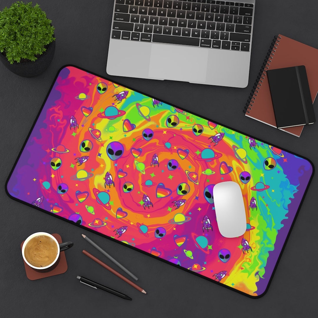 Neon Spacey Desk Mat, Mousepad - Etsy