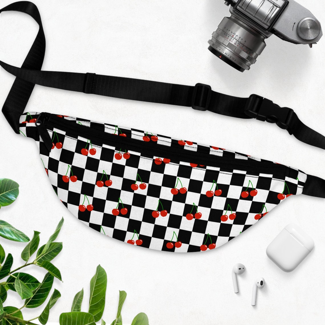 Checkerboard & Cherries Fanny Pack, Belt Bag - Etsy
