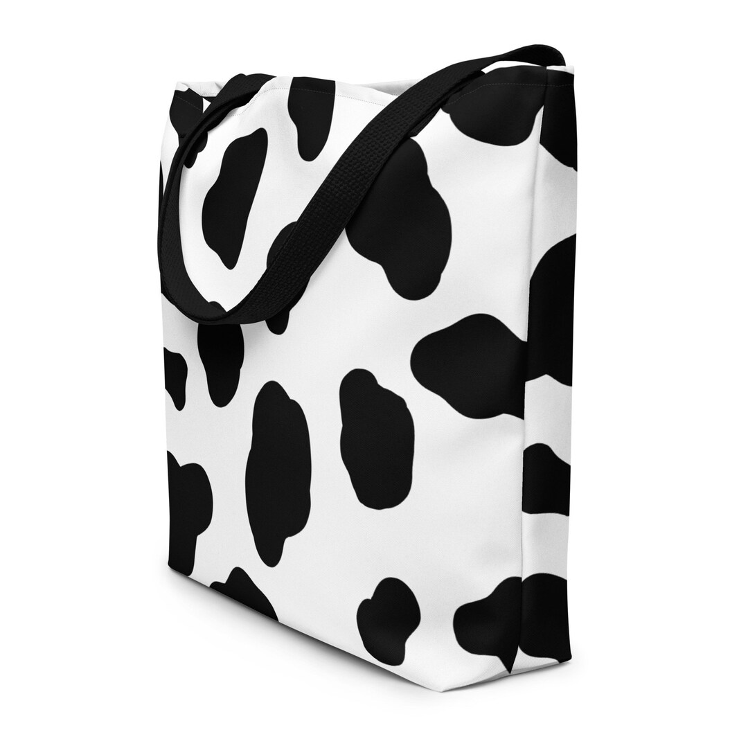Cow Print Large Tote Bag With Inside Pocket - Etsy