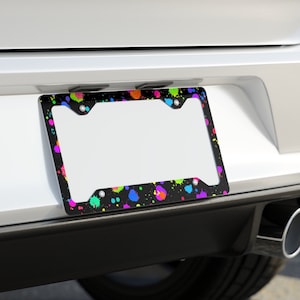 Neon Paint Splatter License Plate Frame - Etsy