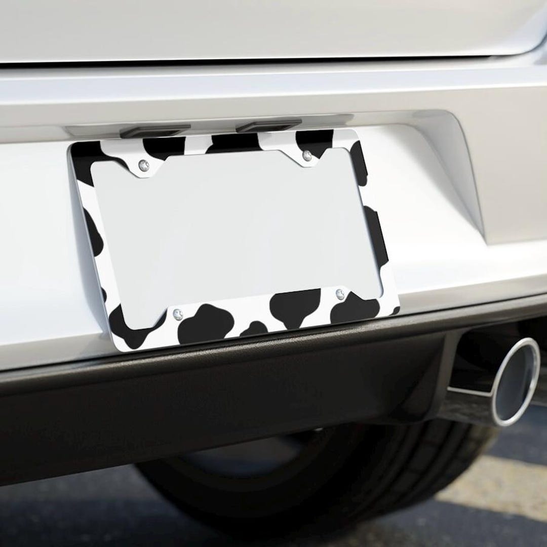 Cow Print Metal License Plate Frame - Etsy