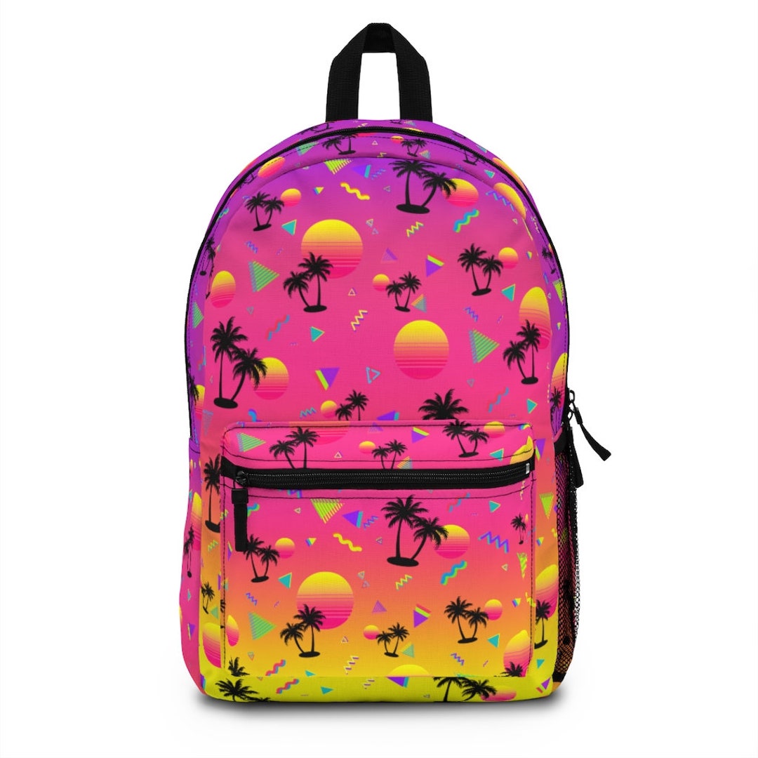 Vaporwave Sunset Backpack, Full Size W/water Bottle Pocket - Etsy