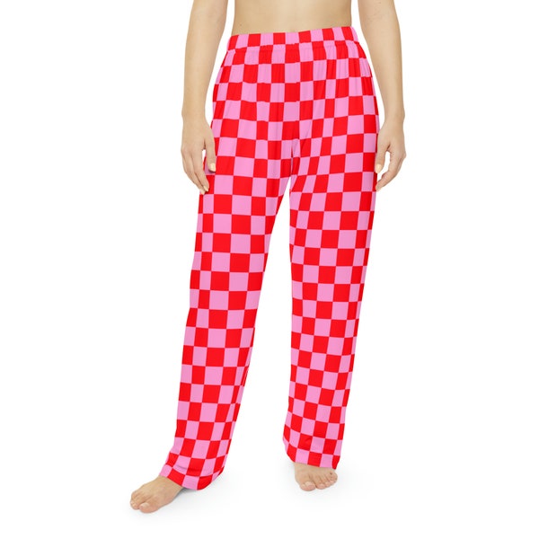 Red Checker Pajama Pants - Etsy