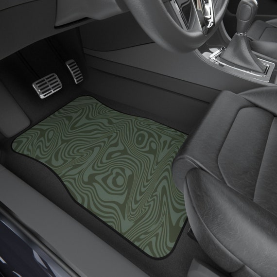 Wavy Olive Car Floor Mats 2x Front Etsy