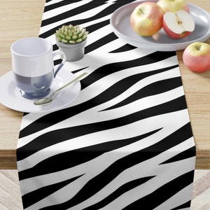 Zebra Print Table Runner - Etsy