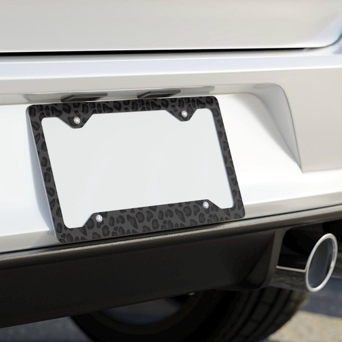 Gray Leopard License Plate Frame - Etsy