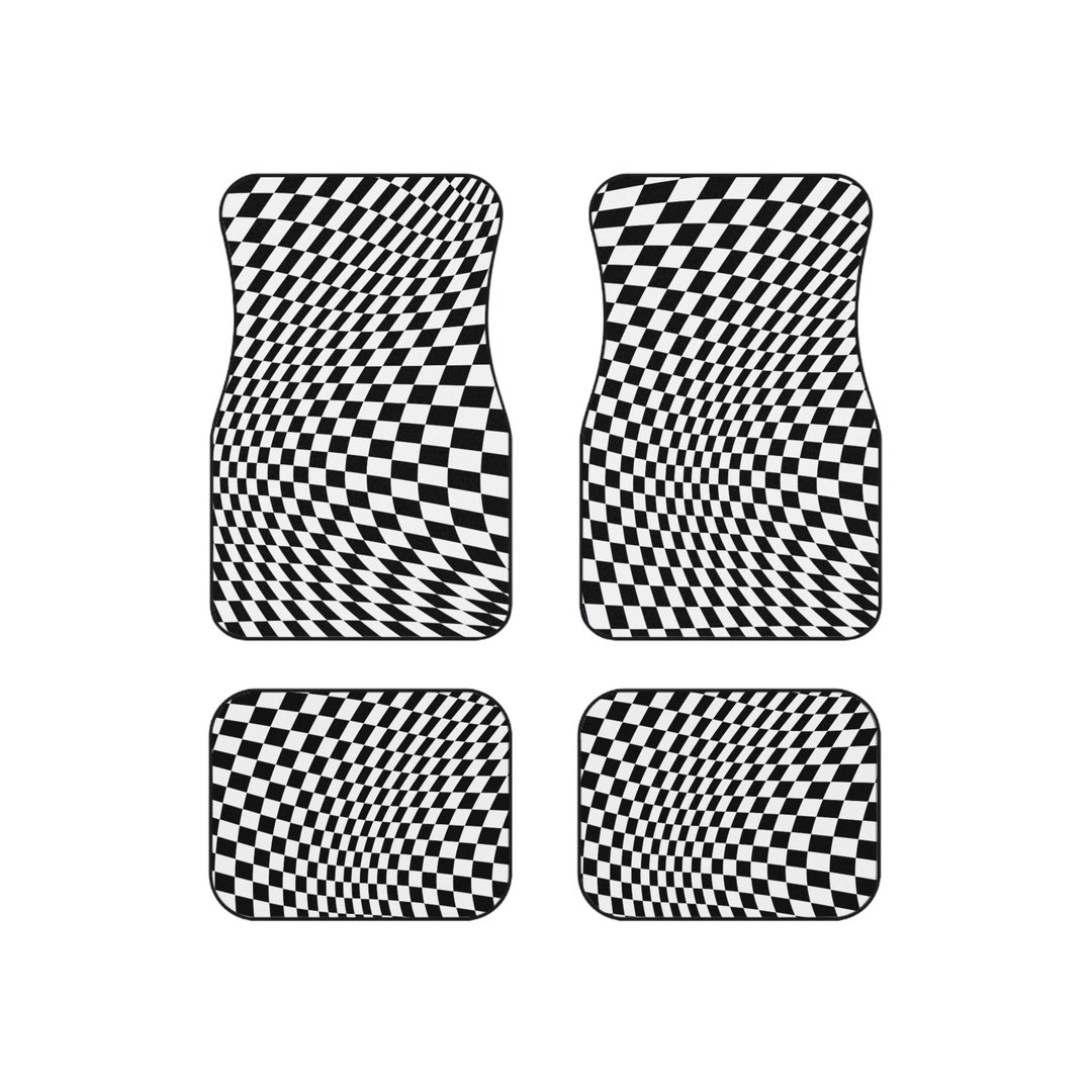 Warped Checkerboard Car Mats (set of 4) - Etsy