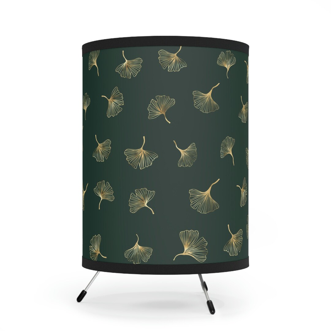 Ginkgo Leaf Lamp With Fabric Shade 7x11 Inches - Etsy