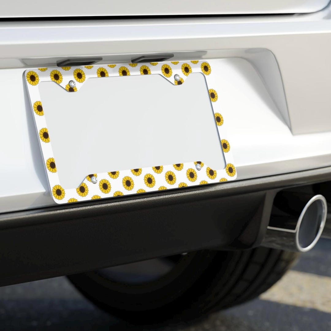 Sunflower License Plate Frame - Etsy