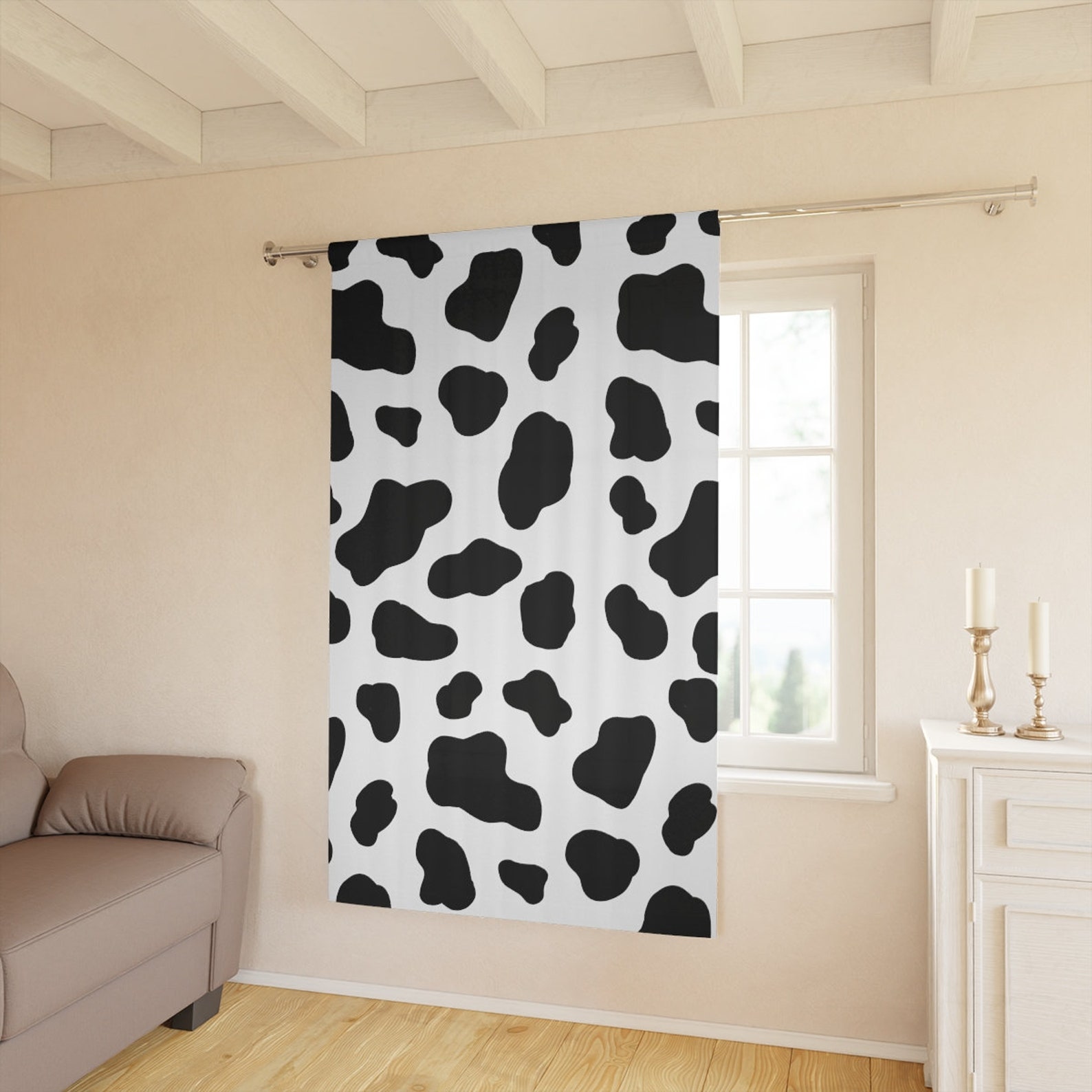 Cow Print Blackout Curtain - Etsy