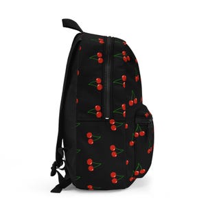Black Cherry Backpack, Full-sized Backpack W/water Bottle Pocket - Etsy