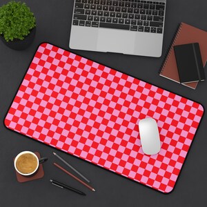 Pink Checker Desk Mat, Mousepad - Etsy