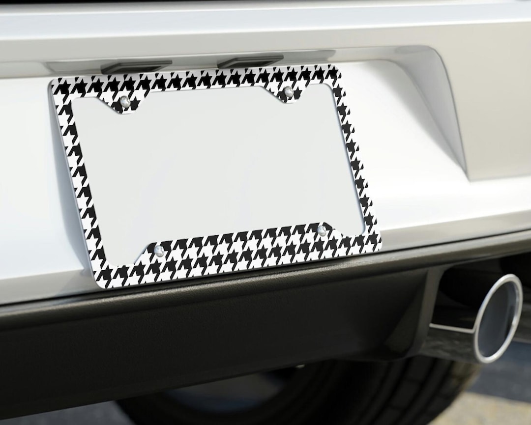 Houndstooth Metal License Plate Frame - Etsy