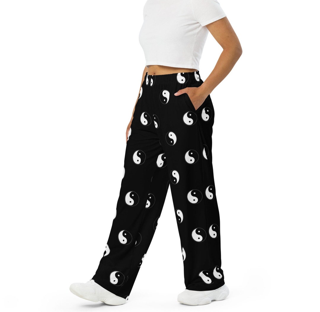 Yin Yang Wide Leg Pants Etsy