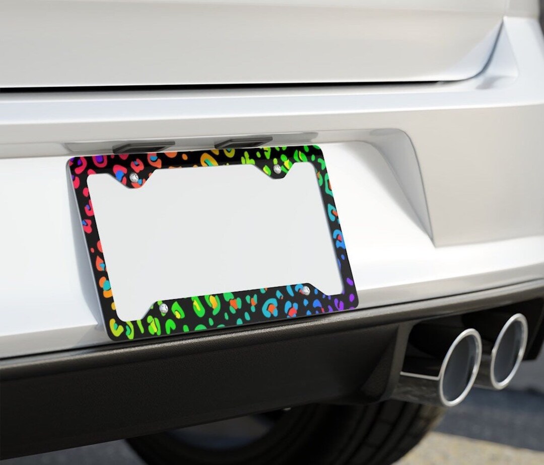 Neon Leopard Print Metal License Plate Frame - Etsy