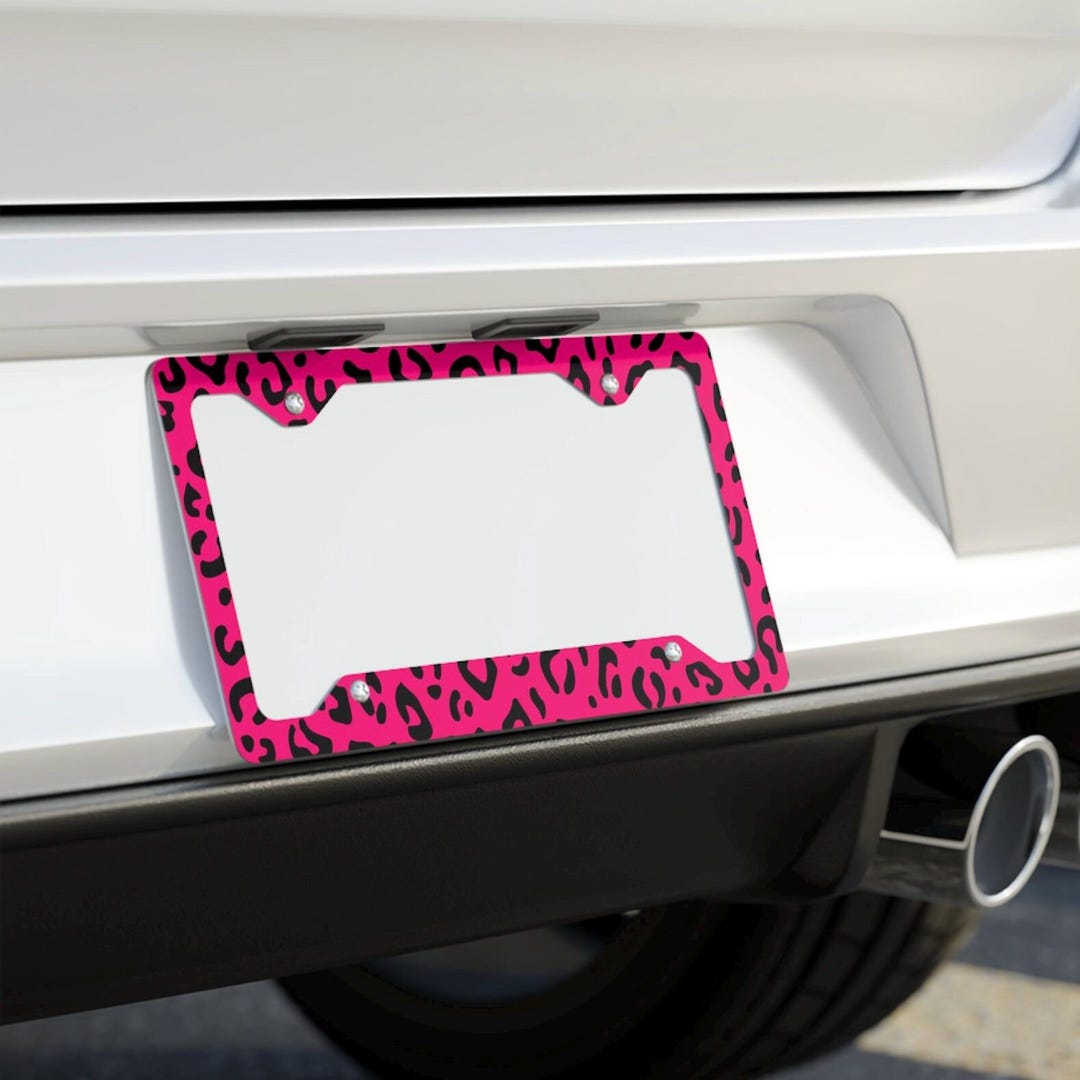 Magenta Leopard Print Metal License Plate Frame - Etsy