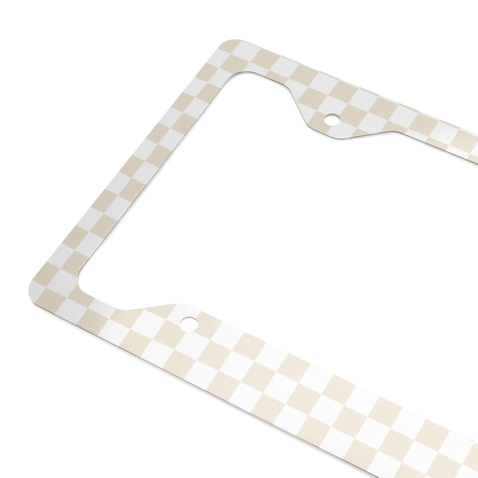Beige Checker License Plate Frame - Etsy