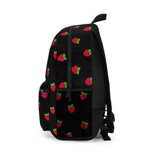 Strawberry Backpack, Full-sized Backpack W/water Bottle Pocket - Etsy