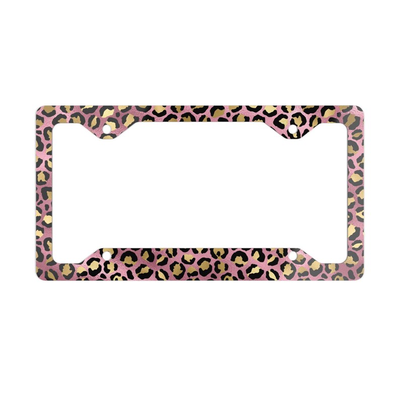Pink Leopard License Plate Frame - Etsy