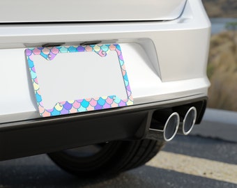 Mermaid Scale Design Blue and Green Metal License Plate Frame, Mermaid ...