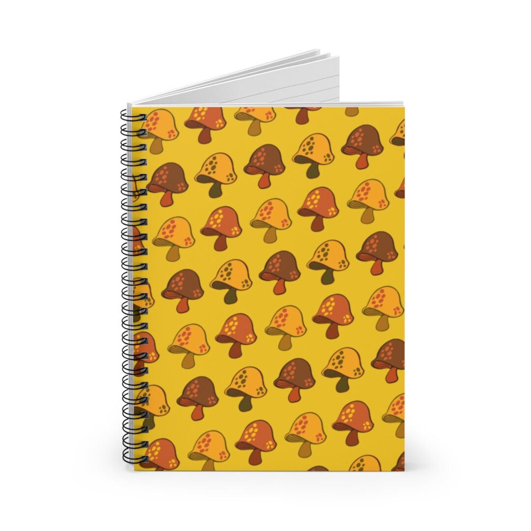 Retro Mushroom Spiral Notebook 6x8 Inches - Etsy