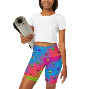 Neon Alien Bike Shorts - Etsy