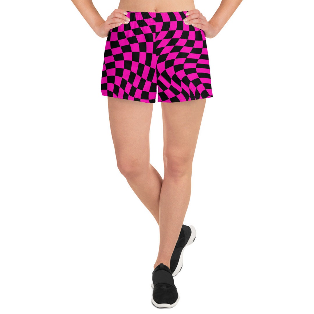 Wavy Checker Athletic Shorts (made From Recycled Material) - Etsy